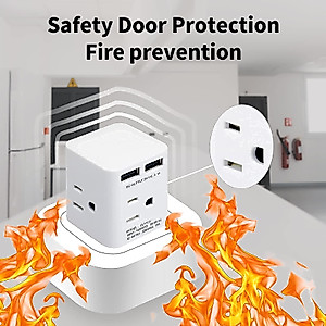 2 PCS Multi Plug Outlet Extender,Plug Adapter,Wonplug Multiple Plug Outlets with 4 AC Electrical Sockets,3 Prong to 2 Prong Adapter USA Portable Design for Home Office Hotel Travel,White