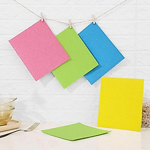 Homaxy Swedish Dishcloths for Kitchen, 10 Pack Reusable and Washable Cellulose Sponge Cloths Dish Towels, Absorbent and No Odor Paper Towels for Dishes ＆ Counters, Assorted