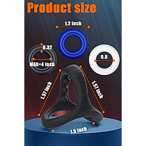 Aurbar Penis Rings,10 Piece Cock-Ring Set,4 Styles 3 Colors Male-Sex-Toy,Adult Toys,Couples Sex-Toys-for-Men - Black,Blue,Clear (Black,Blue,Clear)