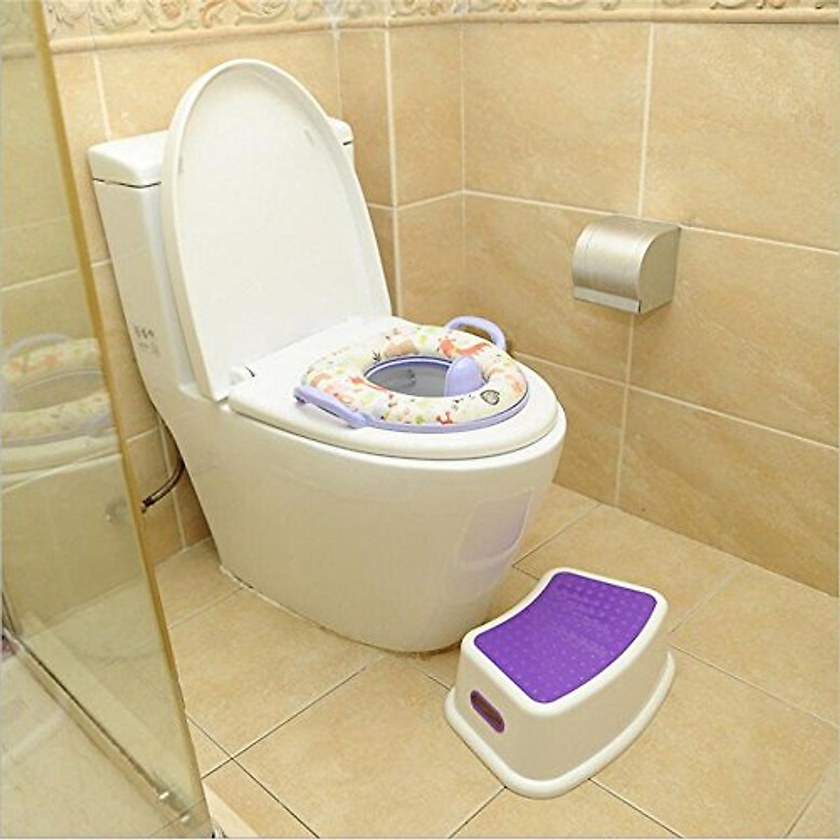 LANKUO Step Stool, Take It Along in Bedroom, Kitchen, Bathroom and Living Room. Great for Potty Training! (Purple)