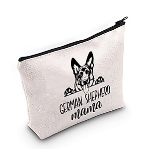ZJXHPO German Shepherd Dog Owner Gift Funny Shepherd Mama Cosmetic Bag Zipper Accessory Pouch (Shepherd Mama)