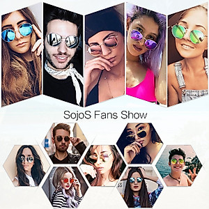 SOJOS Small Round Polarized Sunglasses for Women Men Classic Vintage Retro Shades UV400 SJ1014, Pink