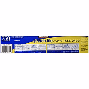 Kirkland Signature Stretch-Tite Plastic Wrap - 11 7/8 x750 feet -2 Count (Pack of 1)