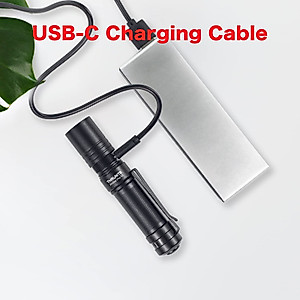 ThruNite Archer Pro V2 EDC Flashlight - 950 Lumens, USB-C Rechargeable, Tail Switch LED Penlight for Camping, Outdoor & Emergency - Cool White (Black)