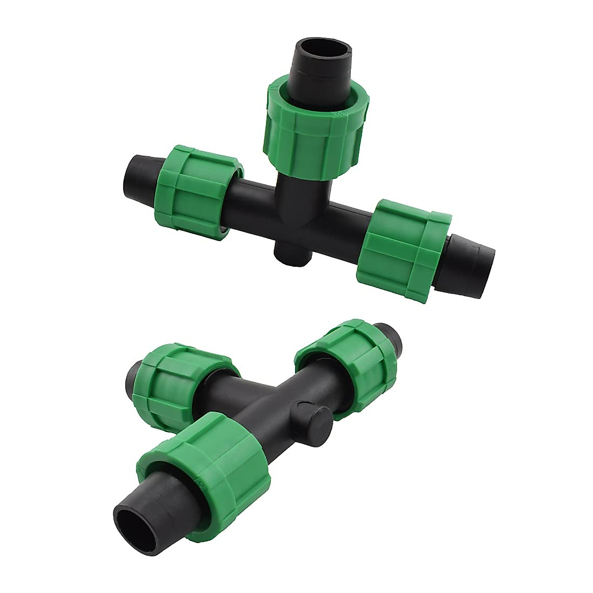 MARRTEUM Drip Irrigation Tee Fittings Universal Barbed Locking 3-Way Coupling Connectors for 16-17mm Drip Tape Tubing Sprinkler System [8PCS, Green]