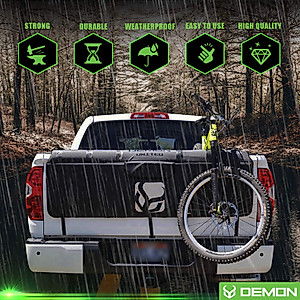 Demon Tailgate Pad for Mountain Bikes with Tool Pocket for Mechanic Tools/Tailgate Cover with Secure Bike Frame Straps (Large (60" wide) for full size pickups)