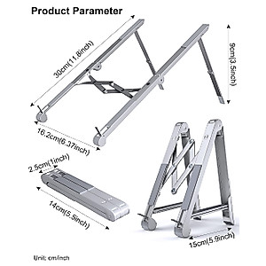 ElfAnt Laptop Stand Adjustable Portable Aluminum Compatible with Tablet Phone