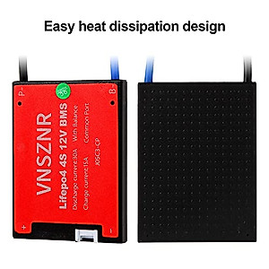 VNSZNR LiFePO4 BMS 4S 12V 30A Lithium Iron Phosphate Battery Management System PCB Protection Board with Balance Leads Wires for LiFePO4 3.2V Cells Battery Pack