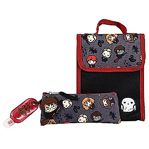 Harry Potter Backpack Chibi Character 5-Piece Kids Backpack Set With Lunch Bag & Other Harry Potter Accessories