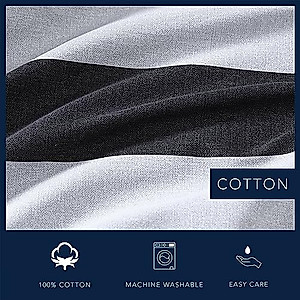Nautica- Queen Duvet Cover Set, Cotton Reversible Bedding with Matching Sham(s), Designer Home Décor (Lawndale Grey, Queen)