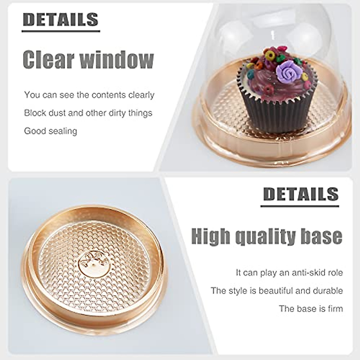 Clear Plastic Cupcake Container,25 PC Diameter 5.3 in Height 4.2 in Muffin Pod Dome Disposable Individual Cupcake Box Plastic Single Cupcake Holders With Lid for Wedding Birthday Christmas Halloween