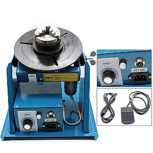 KannBeki 10KG Rotary Welding Positioner Turntable Table, 110V Portable Welder Positioner Turntable Machine 2.5" 3 Jaw,2-10 r/min