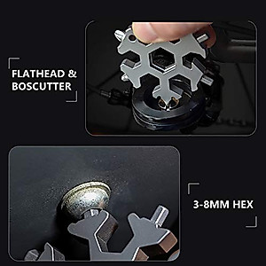 18 in 1 snowflake gadgets multitool,Portable Keychain screwdriver -Bottle Opener,useful gifts for men,2 Pack (Gold+Color)