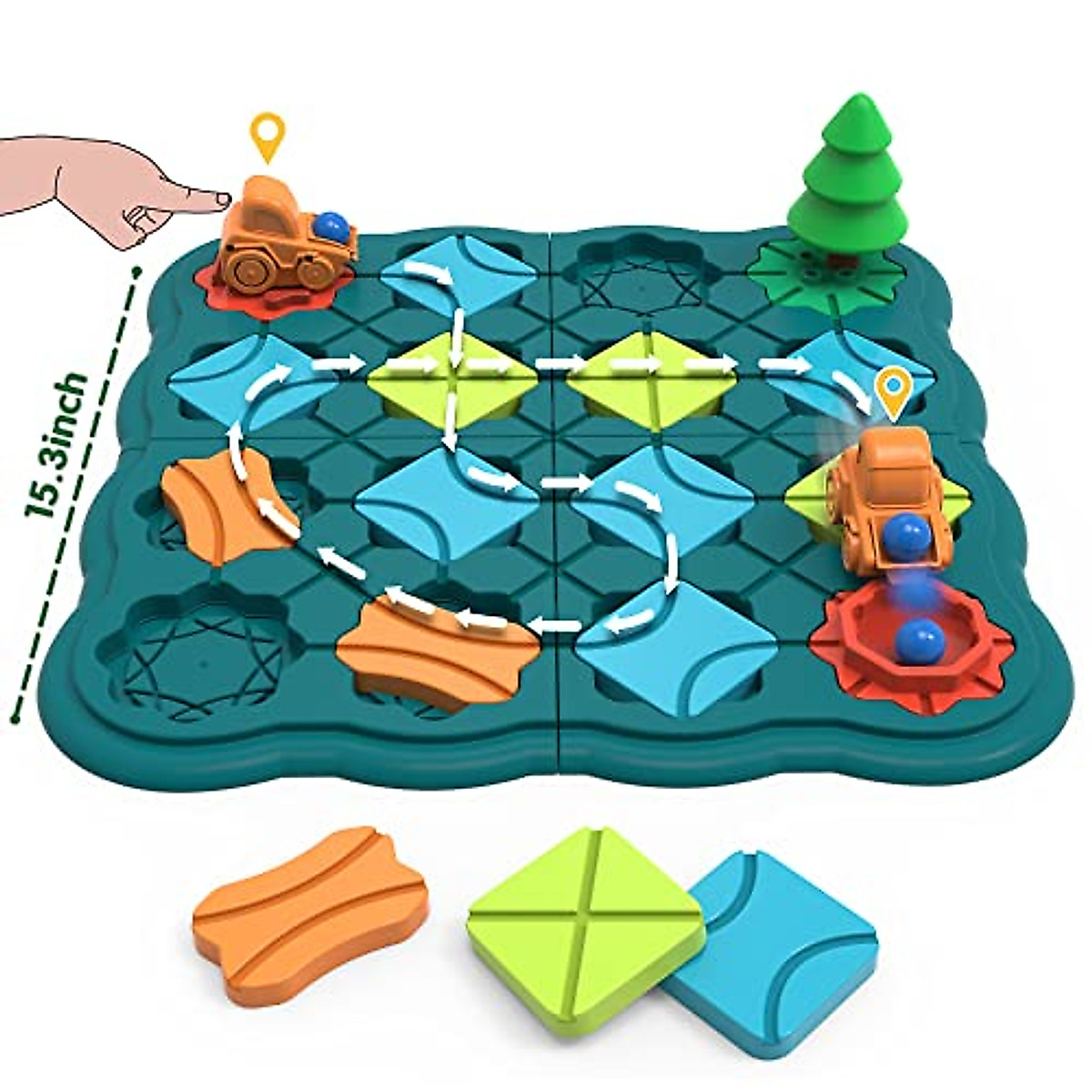 Kids Toys STEM Board Games - Smart Logical Road Builder Brain Teasers Puzzles for 3 to 4 5 6 7 Year Old Boys Girls, Educational Montessori Birthday Gifts for Ages 3-5 Preschool Classroom Learning