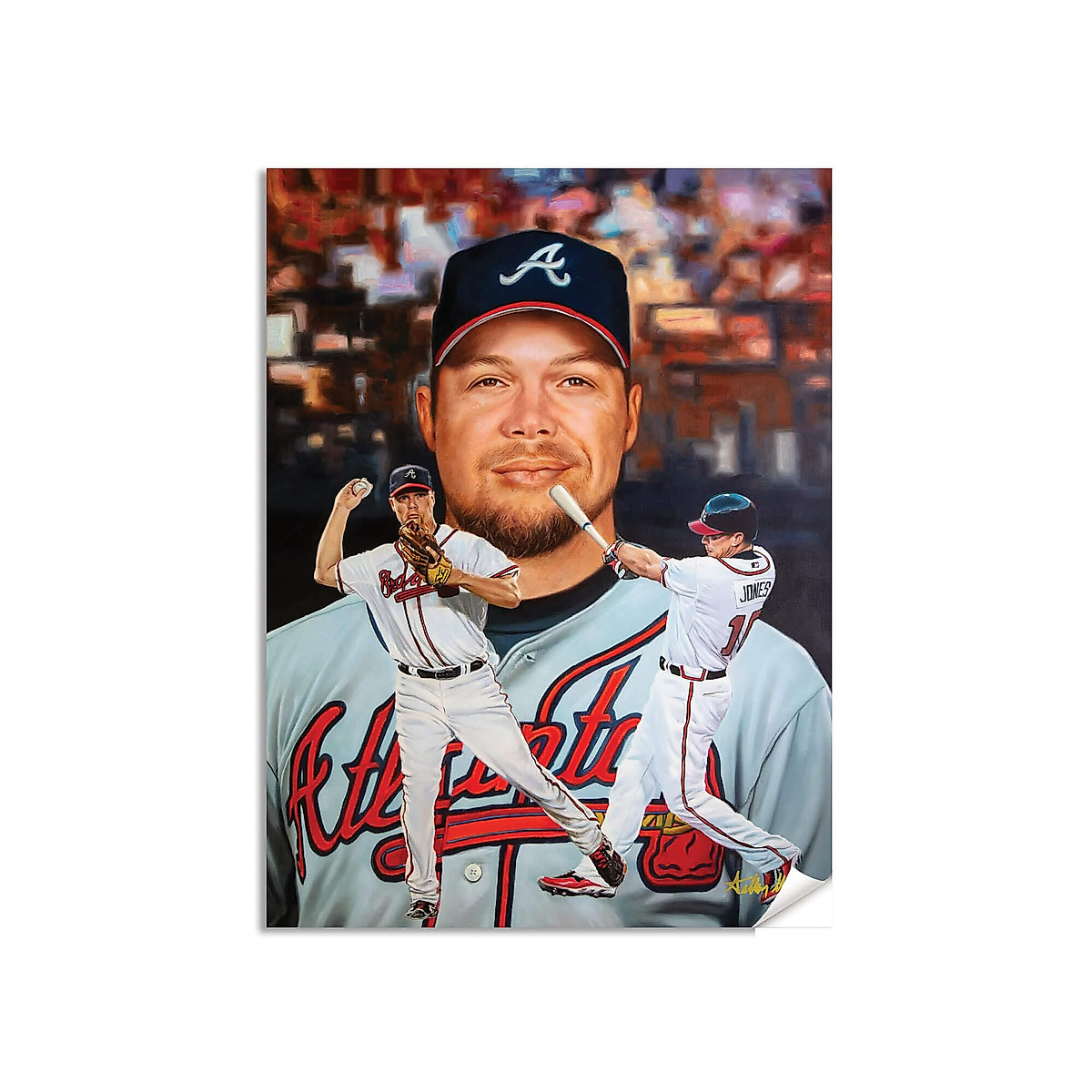 Atlanta Braves 3rd Base Chipper Jones MLB Baseball Player HOF Hall of Fame Art Print 1AM3 on 24x30 matte paper