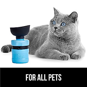 Gorilla Grip Leak Proof Portable Dog Water Bottle, 20oz, Multifunction Design with Bowl Cap, Food Grade Silicone, Dogs Drink Dispenser, for Puppy Walks, Traveling, Hiking, Keep Pets Hydrated, Black