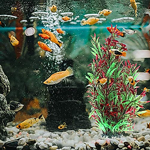 MR.FOAM Large Aquarium Plants, Fish Tank Plants Decoration Ornament for All Fish Artificial Plastic Lifelike Water Plant Ornament Fish Tank Decorations 12.6 inch Tall 7.09 inch Wide
