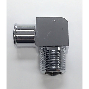 Chrome Aluminum 90 Heater 3/4" Hose Fitting x 1/2" NPT
