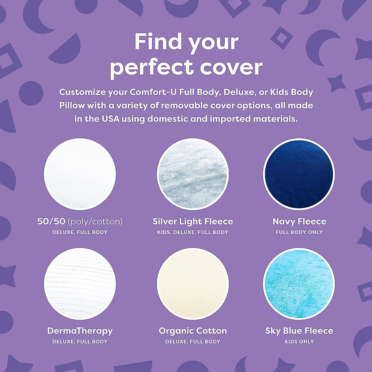 Moonlight Slumber Comfort-U Deluxe Pillow, Poly/Cotton Cover - Never Clumps, Firm, Hypoallergenic