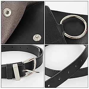 Danse Jupe Women Mini Envelope Waist Bag PU Leather Clutch Cell Phone Purse Chest Bag Black