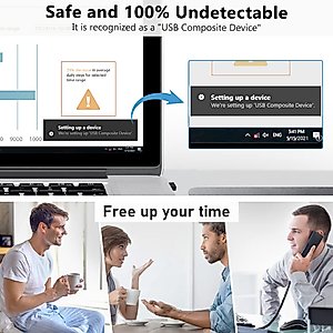 AUEDROT Mouse Jiggler Undetectable USB Mouse Mover NO Software Required for Computer, Automatic Mini Mouse Shaker Driver-Free Mouse Movement Simulator Keep Computer/Laptop Awake, Plug & Play (1 PCS)