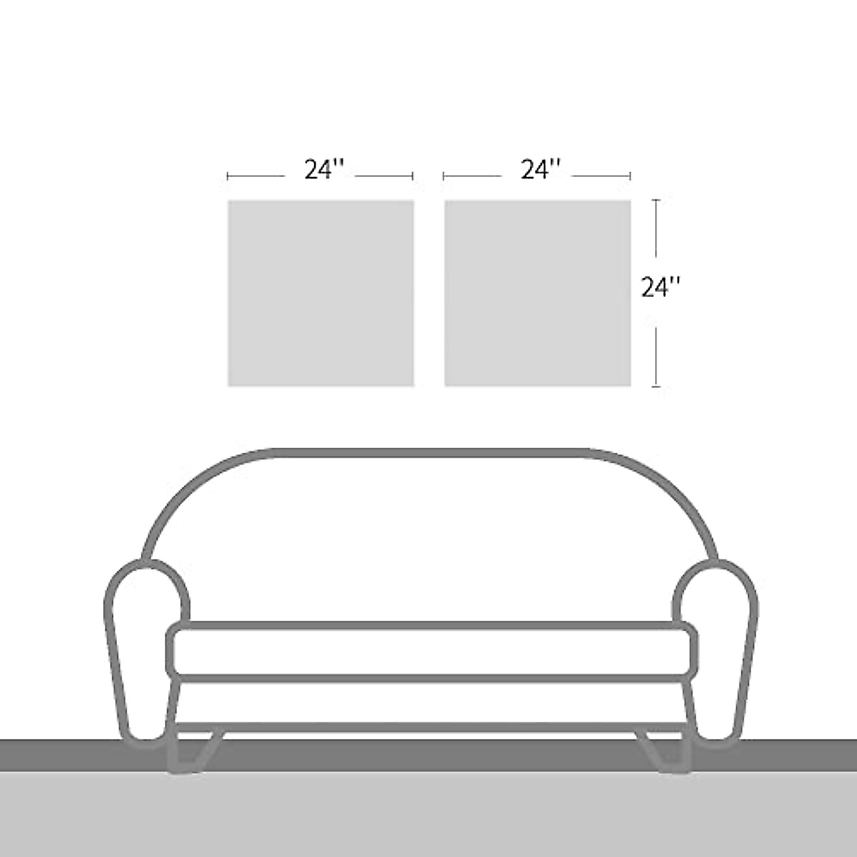 SEVEN WALL ARTS Flower Canvas Wall Art Peony Floral Pictures Set Abstract White and Yellow Blossom Paintings for Bedroom Bathroom Kitchen Office Living Room Wall Decor 24"x24"x2pcs