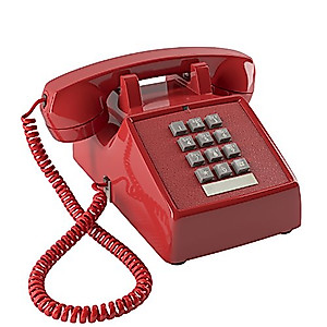 Home Intuition Classic Corded Phone for Hearing Impaired Telephone for Seniors with Extra Loud Ringer, Red