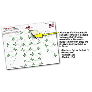 WraptorSkinz Skin Wrap compatible with Sony PS5 DualSense Controller Pastel Butterflies Green on White (CONTROLLER NOT INCLUDED)