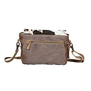 Myra Bag Pearl Fusion Upcycled Canvas & Cowhide Messenger Bag S-1380