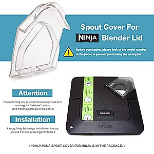 Nin-ja Blender Lid Flap Pour Nin-ja Blender Lid Spout Cover Accessories for Nin-ja Blender Replacement parts for Ninja Blender 72 oz Pitcher Fits NJ600 BL700 and BL500-BL781