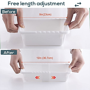 3 Pack Expandable Drawer Organizer for Utensils Holder, Adjustable Cutlery Tray, Drawer Dividers Organizer for Silverware, Flatware, Knives in Kitchen, Bedroom, Living Room (L)