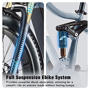 BIGUODIR Electric Bike for Adult 1000W Foldable, 48V 30Ah/20AH Long Range Electric Bicycle LG Cells, 26"x4" Fat Tire Ebike, Up to 30MPH Dual Hydraulic Brakes, Full Suspension Mountain Class 3 Ebike