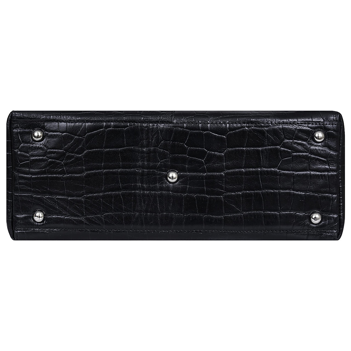 ANTONIO VALERIA Alexis Black Printed Leather Tote/Top Handle Shoulder Bag for Women