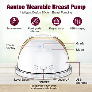 Double Electric Breast Pump Wearable Hands Free Breast Pump 1500mAh Portable Breastfeeding Pump