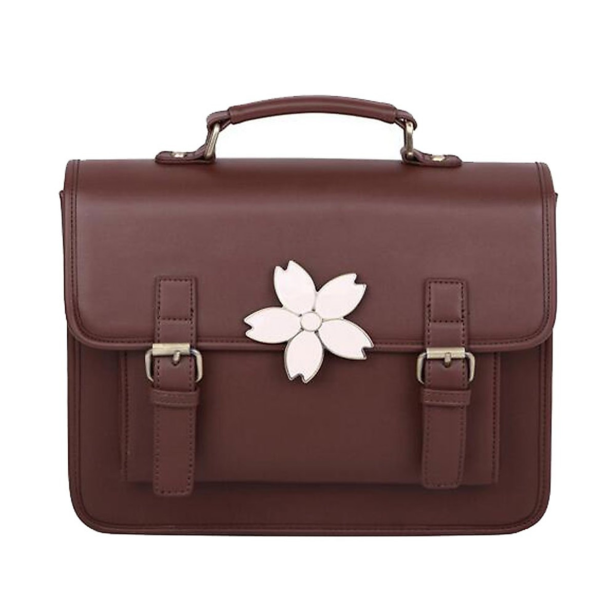 Buenocn Preppy Style Vintage backpack Pu Leather Women Shoulder Bag Cute floral Handbag messenger bag