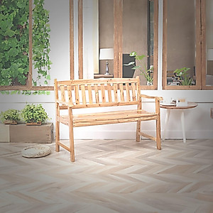 Four Seasons Courtyard 4 Feet Durable Classic Indonesian Hardwood Bench Accommodate Up to 2 People for Patio, Backyard, Garden and Porch, Brown