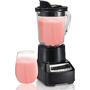Benchtop Crusher Blender - with 14 functions and 40 oz glass jar for Shakes and Smoothies, Black
