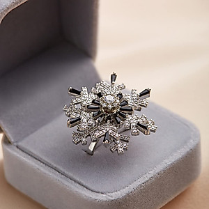 Bleu Clair spinner ring A ring for relieving anxiety Rotating Snow Wreath meditation ring lady girl stress relief Christmas jewelry gifts