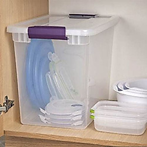 Sterilite 27 Quart Plastic Clear Storage Container Tote, 6 Pack, and 6 Quart Plastic Clear Storage Container Tote, 12 Pack for Home Organization