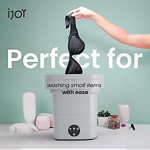 iJoy Portable Washing Machine Large Capacity Mini Portable Washing Machine for Dorms, Apartments and Hotels - Deep Cleaning Small Washing Machine for Underwear and Small Clothes. (White 12L)