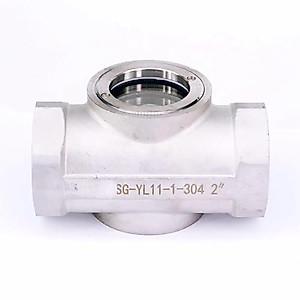 2" BSPP Female 304 Stainless Steel Window Sight Flow Indicator with Impeller 2.5 Mpa