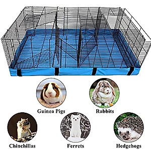 BNOSDM Guinea Pig Cage Liner, Small Animals Washable Bedding 47"x 24" Canvas Bottom Pet Cage Accessories for Hamsters Rabbits Hedgehogs Ferrets (Black)