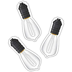 Schoolgirl Style Industrial Café 36 Piece Vintage Light Bulb Bulletin Board Cutouts, Light Bulb Bulletin Board and Locker Decorations, Rustic Classroom Décor