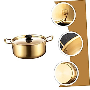 Housoutil Instant Noodle Pot Instant Cooker Korean Ramen Big Cooking Pot with Lid Korean Ramen Pot Casserole Pot Ramen Pot with Lid Korean Pots for Cooking Korean Cooking Cookware Big Pots