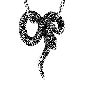 Scddboy Snake Necklace for Women,Snake Stainless Steel Pendant Chain Necklace