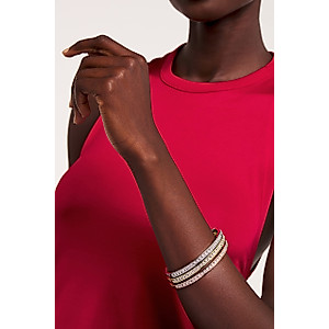 Ted Baker London Clemara Hinge Crystal Bangle Bracelet for Women (Gold Tone)