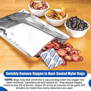 Lidisanita 400CC Oxygen Absorbers for Long Term Food Storage, 100 Count (10 Packs of 10) - Food Grade for Mylar Bags, Airtight Containers, Freeze Dryer & Dehydrator, White