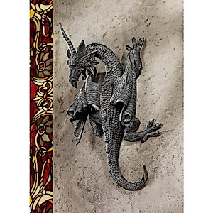 Design Toscano Horned Dragon of Devonshire Wall Sculpture 13 Inch, Single