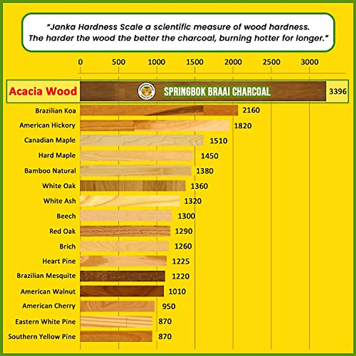 Springbok Braai Best Charcoal Briquettes for Grilling - All Natural Hardwood Briquettes Charcoal for Smoker, Outdoor BBQ Grill - High Heat, Long Lasting, Economical, Sustainable Acacia Wood,1x5 lb Box