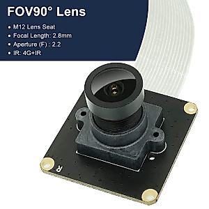 Pibiger IMX219 Camera Module with M12 FOV160 Lens for Raspberry pi, Jetson Nano, Jetson Xaiver Compatible with Raspberry pi Camera v2